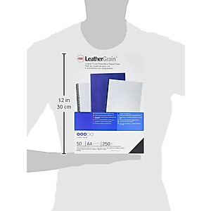 Rexel 46705E 250 GSM A4 Acco Leatherboard Window Binding Covers - Black (Pack of 50), 25 x 2 Stück