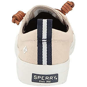 Sperry Womens Crest Vibe Linen Sneaker, Oat, 9