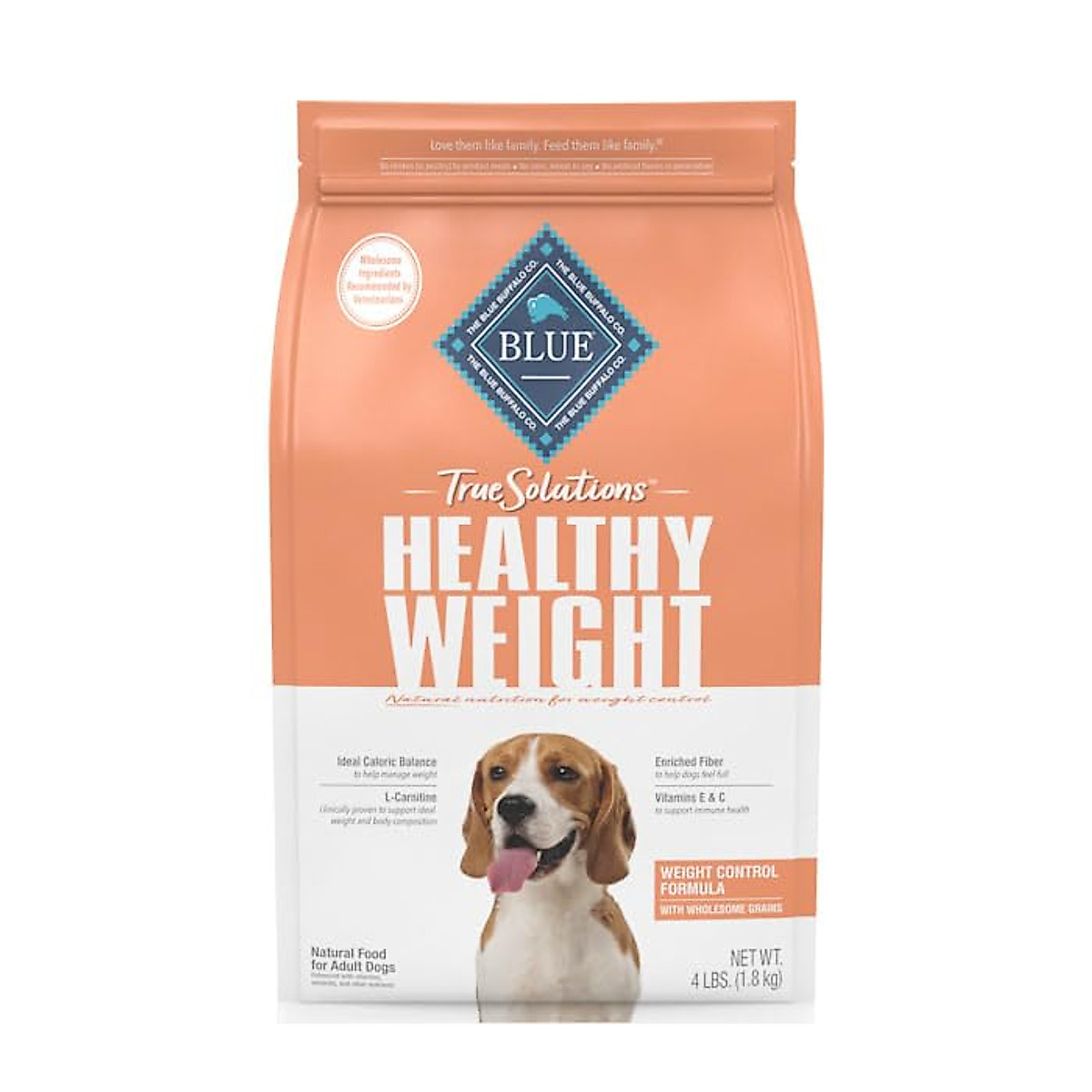 Blue Buffalo True Solutions Weight Control Natural Dry Dog Food for Adult Dogs, Chicken, 4-lb. Bag