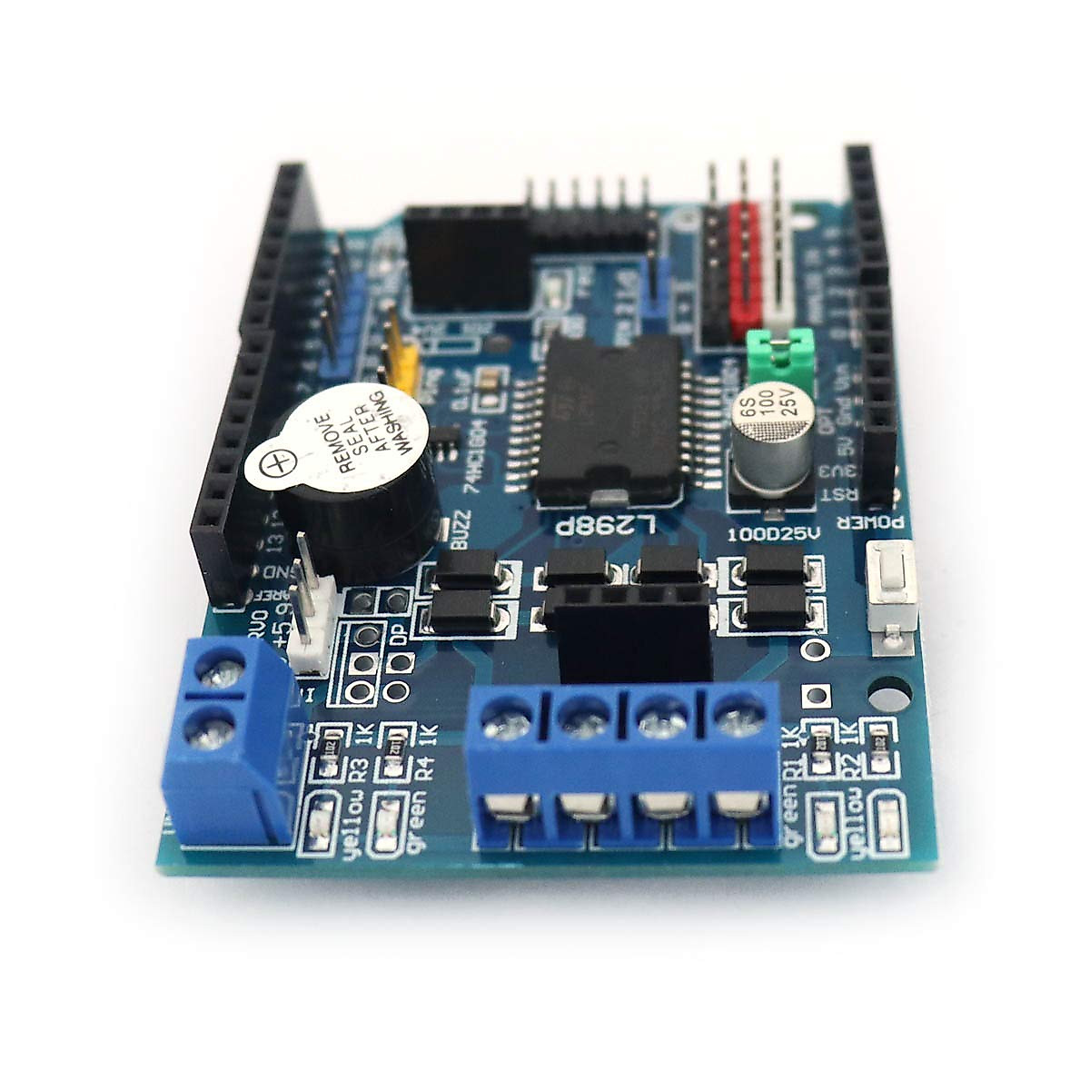 FainWan L298P DC Motor Drive Module L298P DC Motor Drive Shield H-Bridge Drive Expansion Board High-Power DC Stepper Motor Controller Compatible with Ar-duino