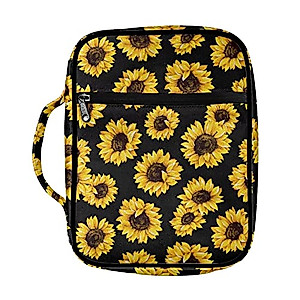 Flashideas Sunflower Portable Bible Cover Carrier Tote Bag Carry Bible Notebook Study Bible Case, Bible Cover Travel Purse Cell Phone Bags, Bilble Journaling Supplies