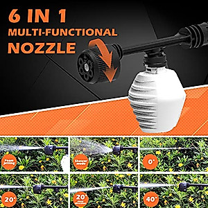AIVOLT Cordless Pressure Washer, 800PSI Portable Power Cleaner 40V Battery Powered Cordless Power Washer with 6-in-1 & 180°Rotating Multi-Function Nozzle for Washing Cars/Fences/Siding