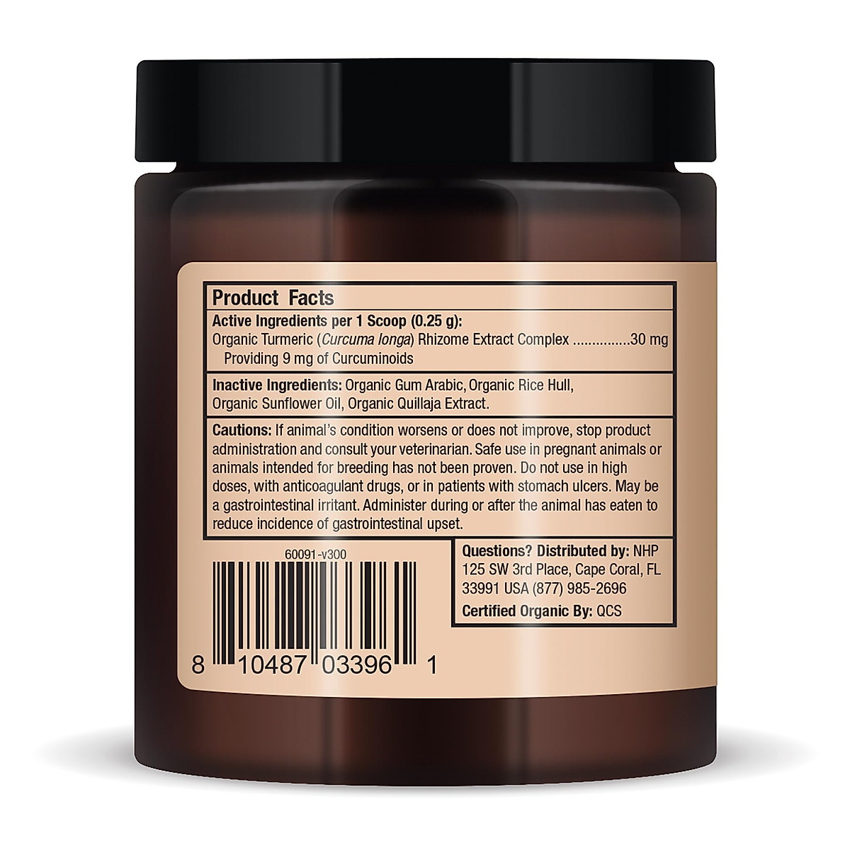 Bark & Whiskers Organic Curcumin, 2.64 Oz. (75 g), 300 Scoops, Promotes Mobility & Joint Health, Veterinarian Formulated, Non-GMO, Certified USDA Organic, Dr. Mercola