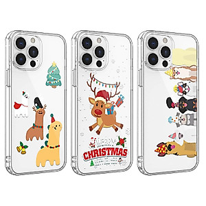 Pnakqil Christmas Phone Case for Samsung Galaxy S9 Plus 6.2'', 3 Packs Clear Transparent Soft Silicone Cover with Santa Claus Elk Cartoon Cute Design Pattern Slim Protective Girls Gift, 27