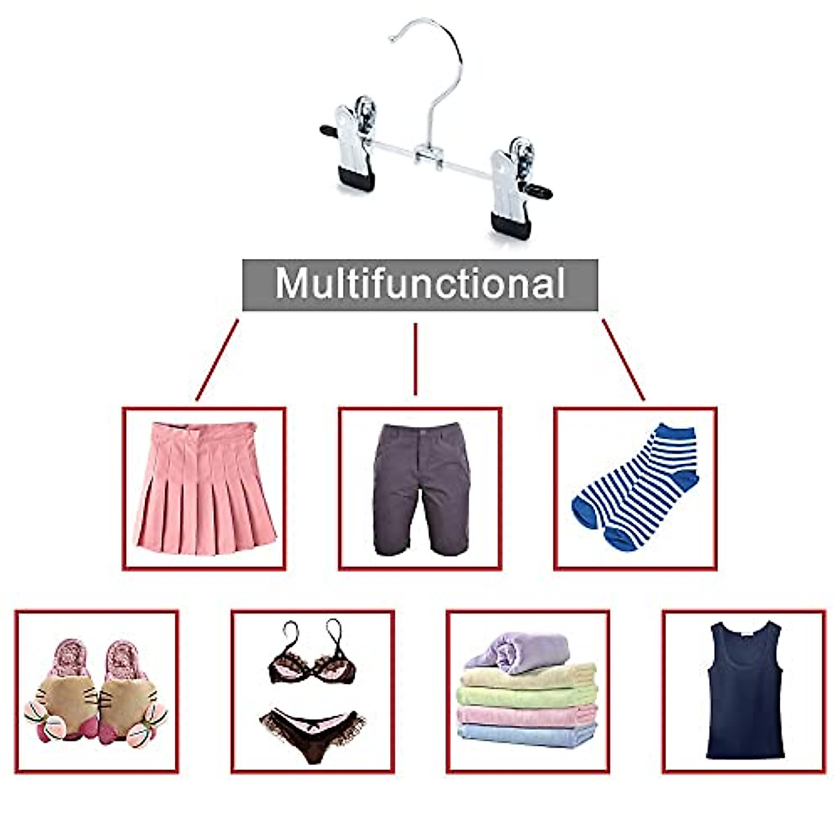 JOINSI 20 Pack Boot Hangers Closet Hanging Clips Laundry Hooks for Hats, Pants, Towel, Socks, Handbags, Bags, Underwear