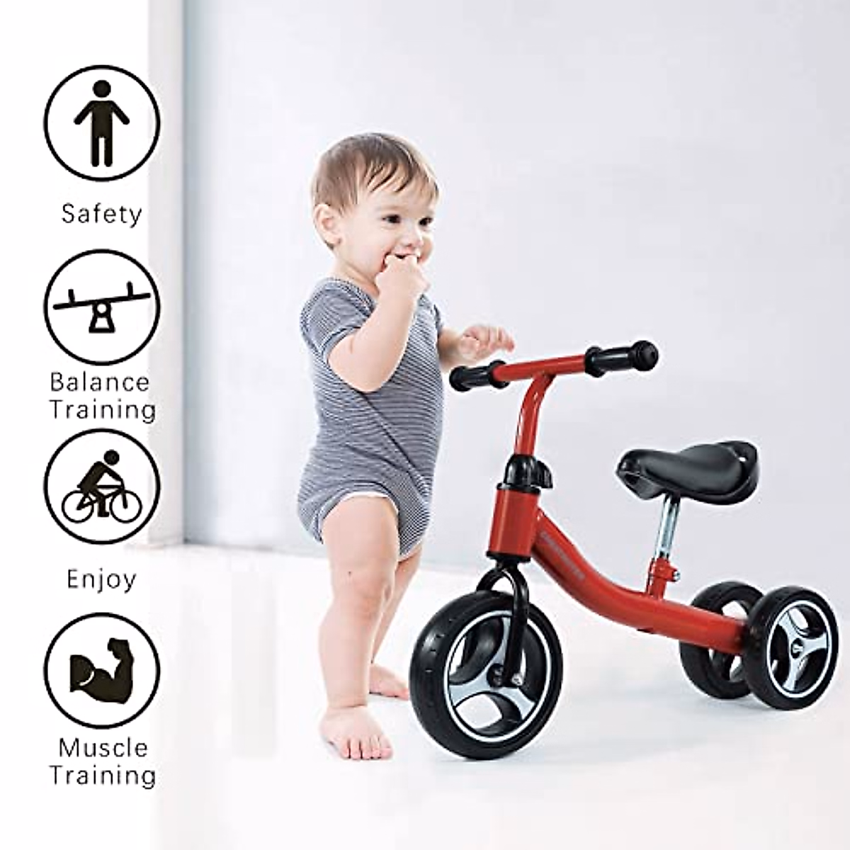 CHESTNUTER Baby Balance Bike, 1 2 3 Year Old Gifts,Ride on Toys for 1 Year Old, Best First Birthday Gift, Toddler Bike with 3 Wheels no Pedal