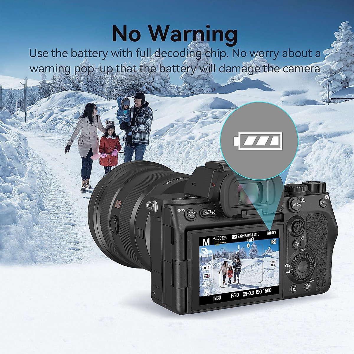 SMALLRIG NP-FZ100 2400mAh Camera Replacement Battery for Sony A7R V, A7 IV, A7S III, USB-C 2.5H Fast Charging Camera Battery for A7R IV, A7R III, A7 III, A7C, A7C II, A6600, A6700, FX3, ZV-E1-4265B