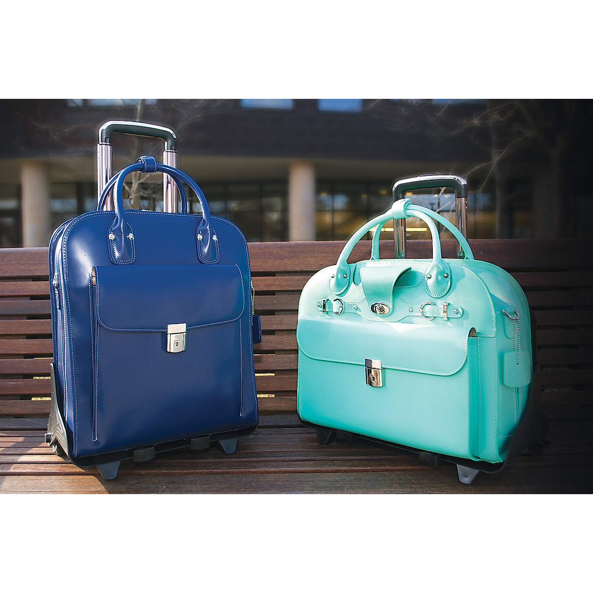 McKleinUSA, W Series, LA Grange, Top Grain Cowhide Leather, 15" Leather Vertical Patented Detachable -Wheeled Ladies' Laptop Briefcase, Brown (96494), One Size