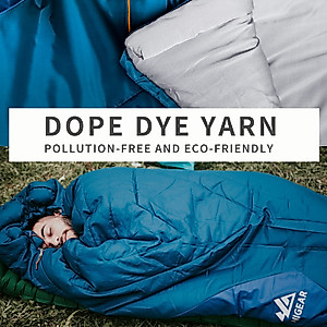 Unigear Camfy Bed 30°F Sleeping Bag – Premium Comfortable Sleeping Bag for Adults and Kids – Lightweight Portable for 3 Season Camping(Light Blue, Regular)