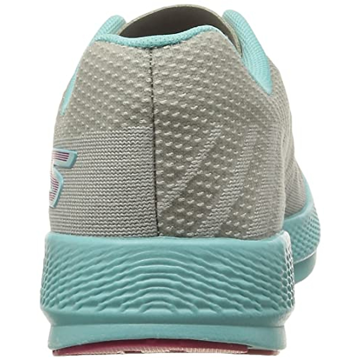 Skechers Women's GO Run Razor 3+ Sneaker, Gray Mesh Hot Melt Aqua Hot Pink Trim, 9