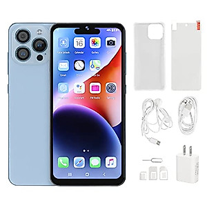 Zunate I14 Pro 3G Unlocked Smartphone, 6.53 Inch Large Screen, 4GB RAM 64GB ROM, Facial Unlocking Mobile Phone for Android 10.0, Dual 2 MP 8 MP Camera, Dual SIM Slot