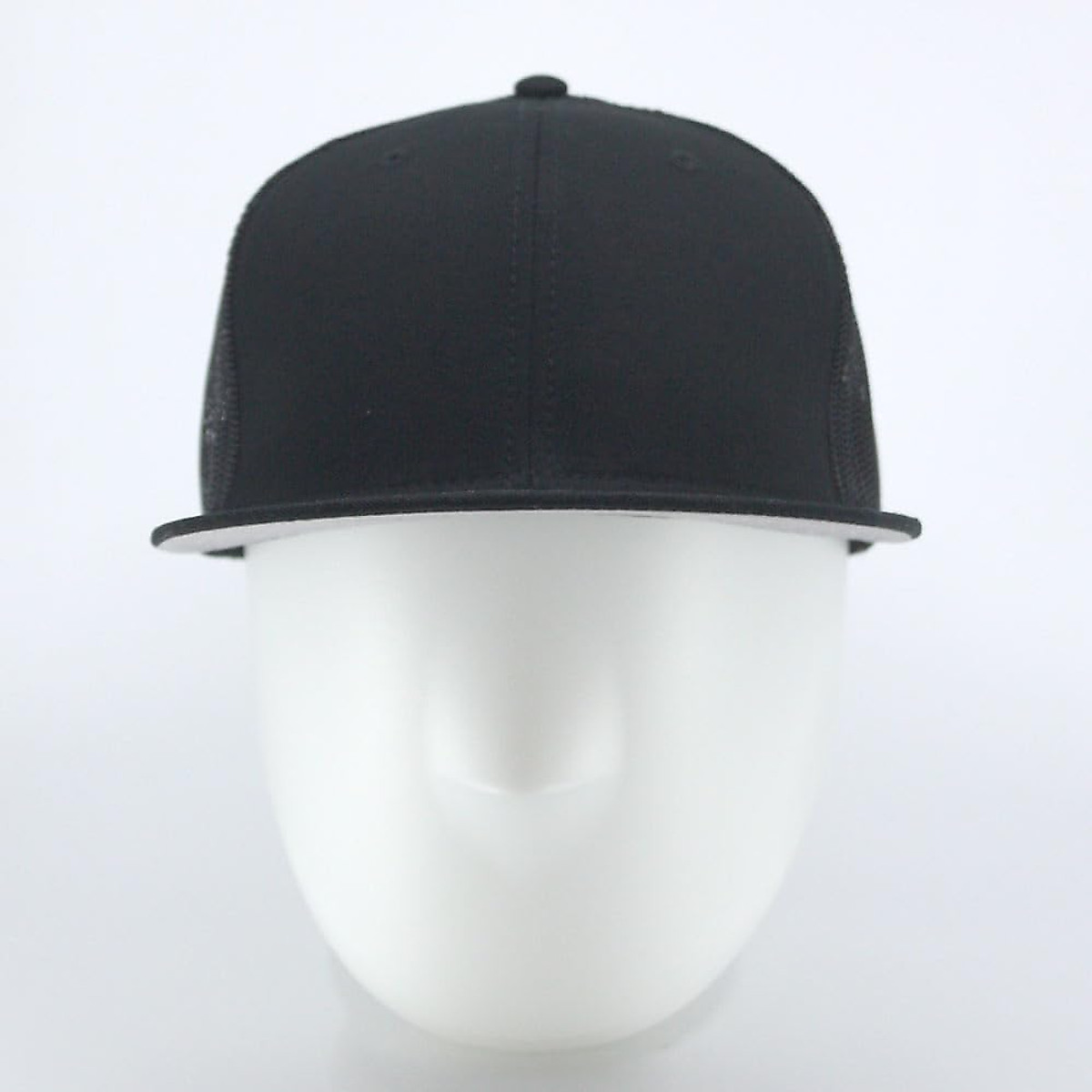 Embroidered Vintage Cars Cotton Flat Brim Mesh Snapback Trucker Baseball Cap (Black)