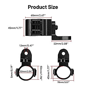 2pcs Adjustable UTV Flag Mount Whip Light Mount Antenna Bracket for 1.75 to 2 inch Compatible with Polaris RZR 900 1000 XP Pro Turbo Can Am Maverick X3 Commander 2017-2023 Black…