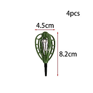 Vepoty Lead Sinker Spring Fishing Feeder 4pcs Method Feeders for Carp Fishing Tackle Trap Accessory Fishing Tool