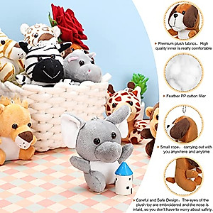 12 Pieces Mini Stuffed Forest Animals Jungle Animal Plush Toys in 4.8 Inch Cute Plush Elephant Lion Giraffe Tiger Puppy Zebra Duck Plush for Animal Themed Parties Teacher Student Achievement Award