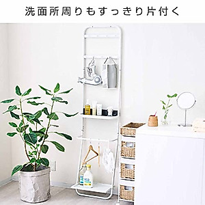 Doshisha Hanger Rack, Wall Rack, Wall Storage, Slim, Width 15.7 inches (40 cm), Stylish, Shelf, Entryway Storage, White