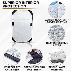 EcoNour RV Door Window Shade | Foldable RV Blinds for Camper Windows | Velcro RV Door Shade & RV Window Coverings to Maintain Temperature | Privacy Rv Camper Accessories-16 X25