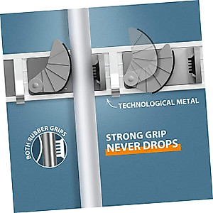 Housoutil Wall Hanging Hooks Alumimum Mop Rack Rail Rack Abs Heavy Metal Coat Hanger