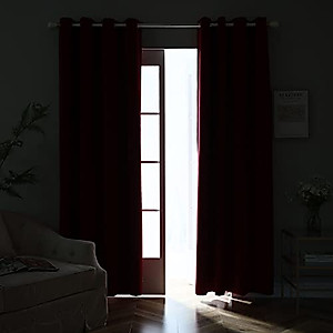 PLEASANT BOULEVARD | 100% Blackout Curtains [2 Panels] Elegant Thermal Insulated Drapes for Bedroom, Living Room, Large Window | Grommet Style (52 x 84in, Red)