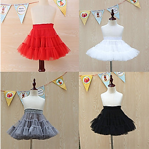 Baby Tutu Skirt Toddler Little Girls'Ballet Dance Tulle Skirt 1-10T White