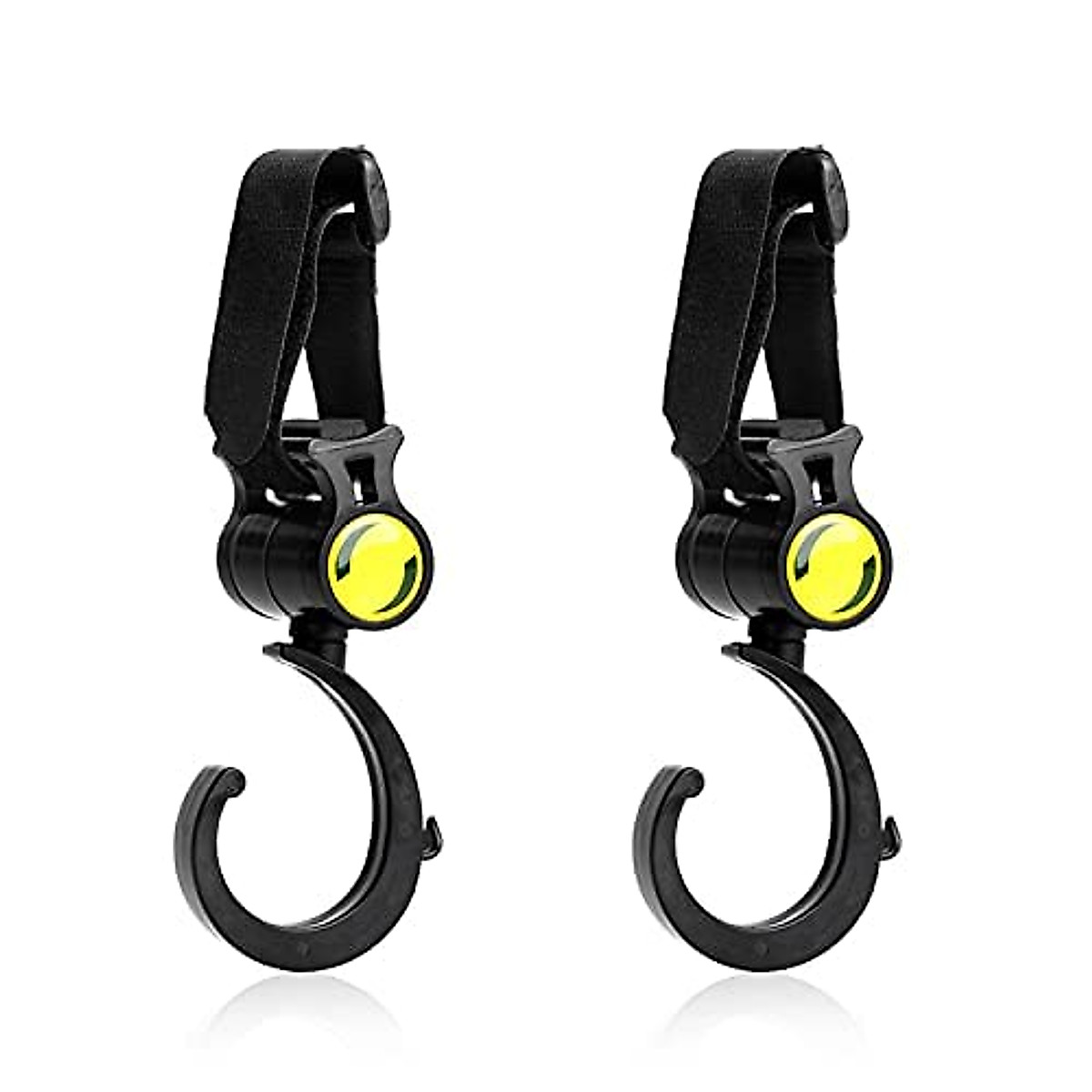 2Pcs Stroller Hook, Baby Stroller Hooks for Diaper Bags, Multi Purpose Hooks for Grocery Shopping Bags,Useful for Jogging, Walking, Great for Walker or Wheelchair Organizer.