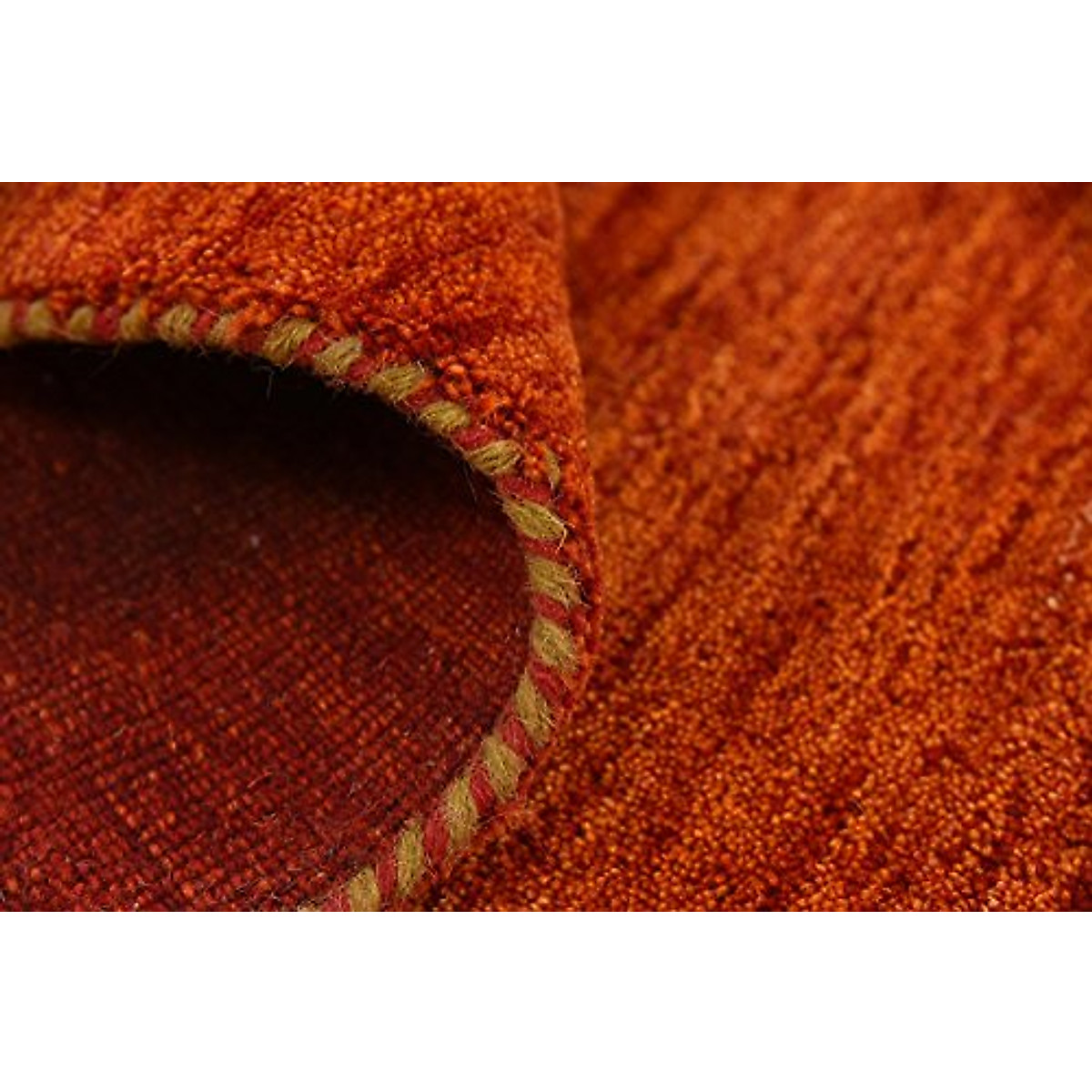 Unique Loom Solid Gava Collection 100% Natural Twisted Wool Modern Terracotta Area Rug (8' x 12')