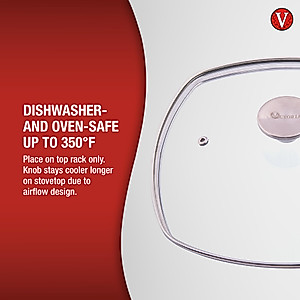 Victoria Square 10-Inch Glass Lid for Cast Iron Skillet or Pan, Custom Made for Only Victoria Brand, Diameter 9.7-Inch