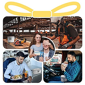 Ivyhouse Electric Lunch Box for Men and Women Food Heater 1.8L Large Capacity 3 in 1 12V/24V/110V Heated Lunch Boxes for Adults Warming Lunch Boxes for Work with Fork & Spoon & Lunch Bag Grey