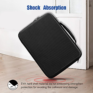 SITHON Hard Shell Laptop Shoulder Bag for 13.6-inch MacBook Air M3/A3113 M2/A2681 2024-2022, MacBook Pro 14 M4 Pro Max 2024 A3112 A3401 A3185, Shockproof Tablet Case Electronics Storage Bag, Black