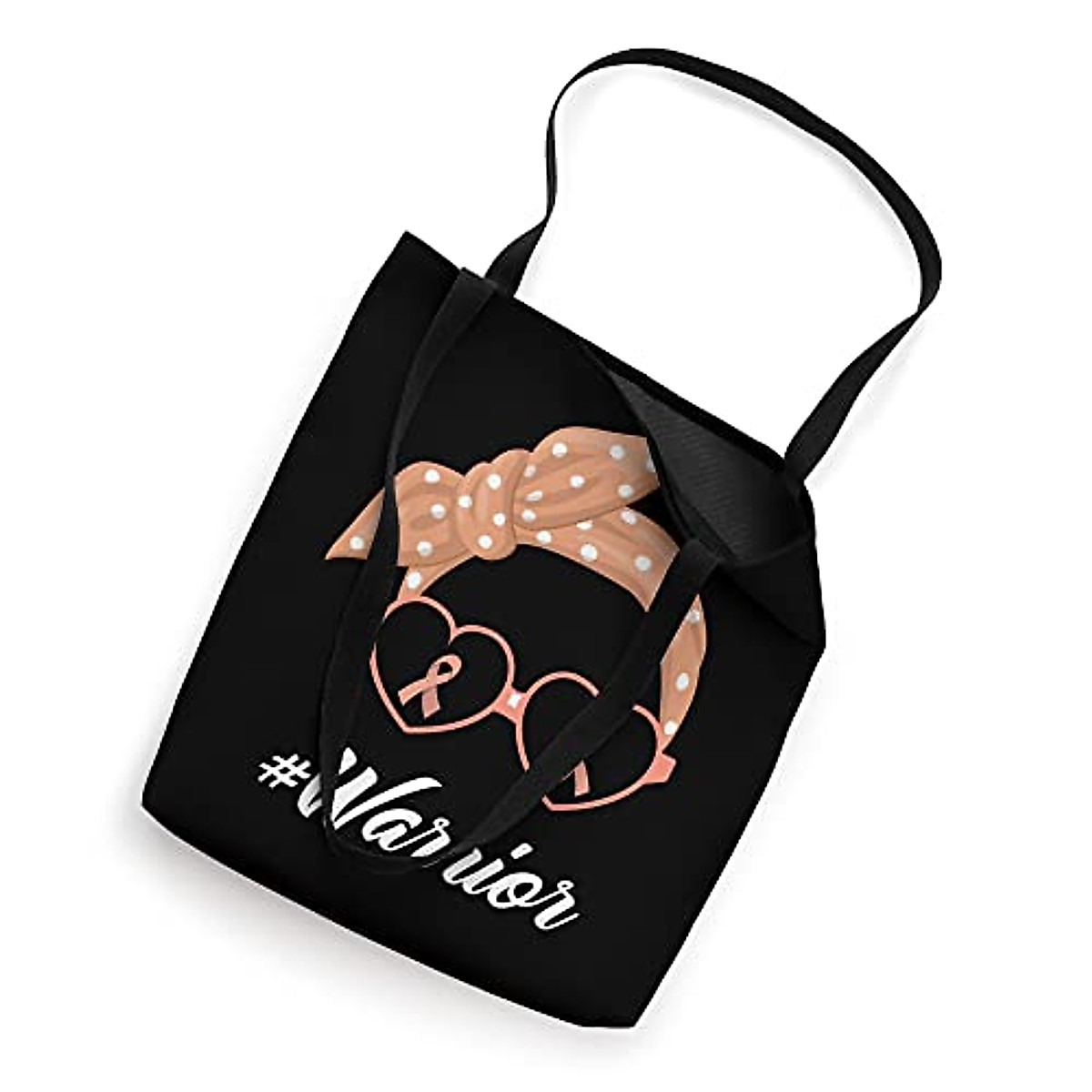 Women Peach Ribbon Warrior Uterine Cancer Awareness Tote Bag