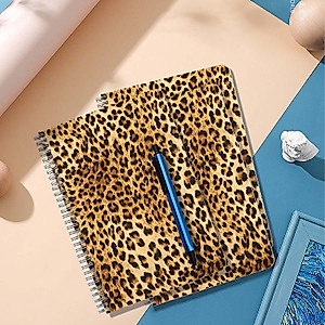 ADOUGEDU Spiral Notebook Set of 3,College Ruled Notebook,A5 Ruled Notebook/Journal,Wirebound Spiral Notebook,5.8" x 8.2",for Journal,Office,School - Cheetah Leopard Pattern