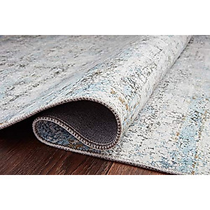 Loloi II Drift Collection DRI-03 Ivory/Sky, Contemporary 7'-6" x 9'-6" Area Rug