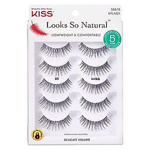 Kiss Looks So Natural Lashes #03 Lightweight & Comfortable (Pack of 6)