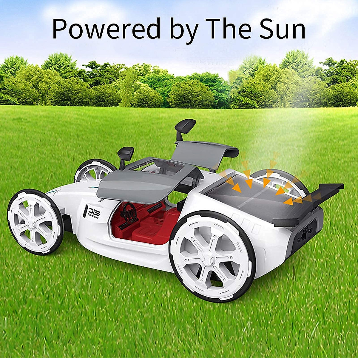 Masefu STEM Car Toy, DIY Eco-Engineering Science Assembly Vehicle with Openable Car Doors, Power by Sun Educational Experiment Building Car Kit for Kids 6+ Years Old Kids