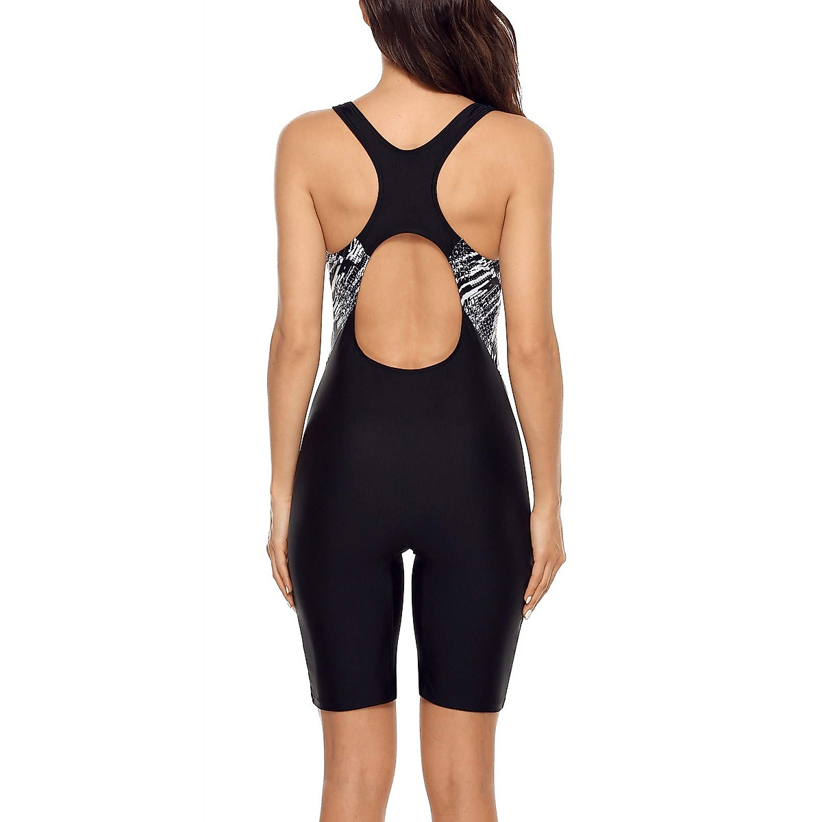 beautyin Women's Sports One Piece Swimsuit Boyshort Racerback Padded Swimwear M