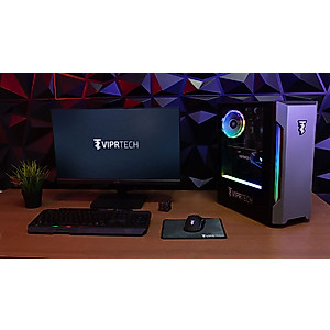 ViprTech Rebel Gaming PC Desktop Computer - AMD Ryzen 5 (12-LCore 3.9Ghz), RTX 3060 12GB, 32GB DDR4 3200 RAM, 1TB NVMe SSD, 600W Gold PSU, VR-Ready, Streaming, RGB, Win 11 Pro, Warranty, Black