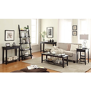 Convenience Concepts American Heritage End Table with Drawer and Shelf, Black