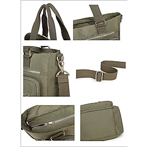 Crest Design Nylon Shoulder Bag Handbag, Teacher Nurse Tote Organizer (Army Green)