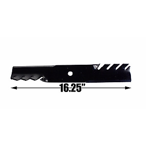 USA Mower Blades (3 MB061BP Toothed High-Lift for Ariens 04920600 Husqvarna 539101496 Length 16-1/4 in. Width 2-1/2 in. Thickness .204 in. Center Hole 5/8 in. 32 in. 48 in. Deck