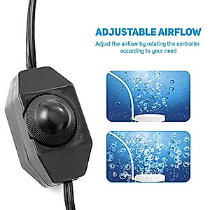 PONDFORSE Quiet Air Pump 475GPH 30L/MIN 20W 4 Outlets Ajustable Airflow for Aquariums, Fish Tanks, Hydroponic Systems