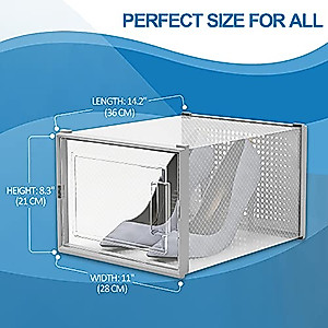 QualiapeX X-Large Long Shoe Boxes Clear Plastic Stackable, Shoe Storage Organizer, Sneaker Storage Containers, Suitable for All Shoes like High Heels & Martin Boots, Grey 6 Pack