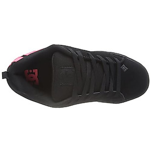 DC womens Court Graffik Skate Shoe, Black/Hot Pink, 8 US