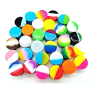 Thufans 3ML Silicone Containers 80pcs Non-Stick Wax Containers Kitchen Oil Wax Concentrate Jars Multi Use Storage Jar Different Color