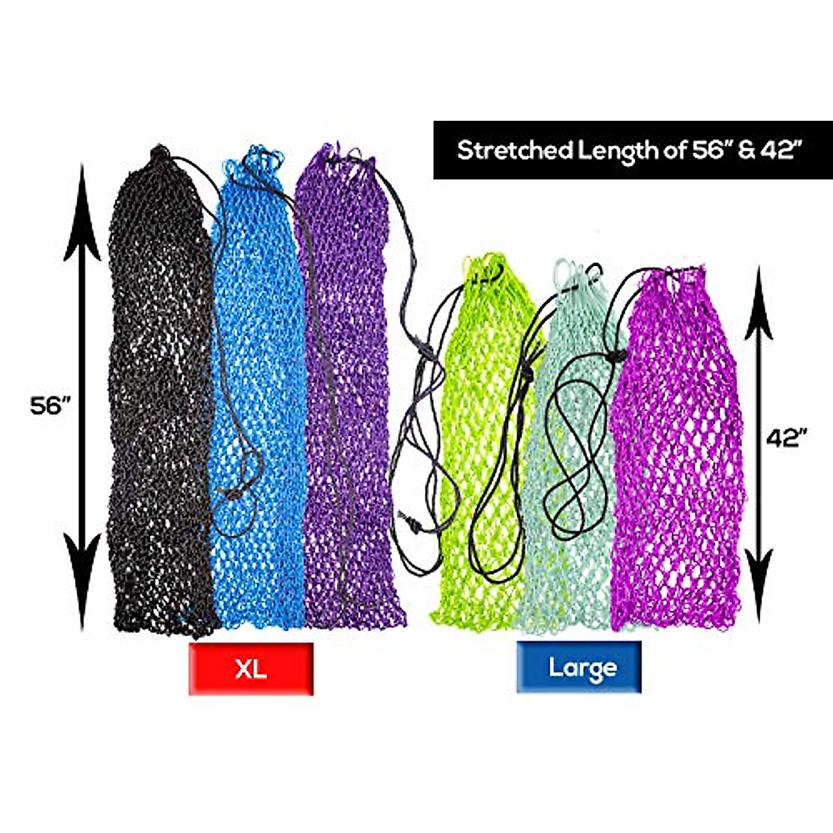 Derby Originals Eager Feeder 56" and 42" Large Slow Feed Hanging Horse Hay Nets with 1.5” Openings