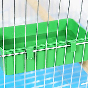 balacoo 2pcs Parrot Bathtub Hanging Brid Bath Box Pet Bird Grooming Shower Box Washing Basin Cage Decor for Budgie Parakeet Cockatiel Conure Lovebird Green