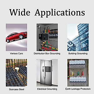 HAOBO 5PCS Universal Automotive Ground Straps, Ground Wire, 3pcs 10" x1/2" & 2pcs 13" x1/2" Tinned Copper Vehicle Grounding Cable Straps, Flat Braided Copper Ground Strap Fit for Most Vehicles