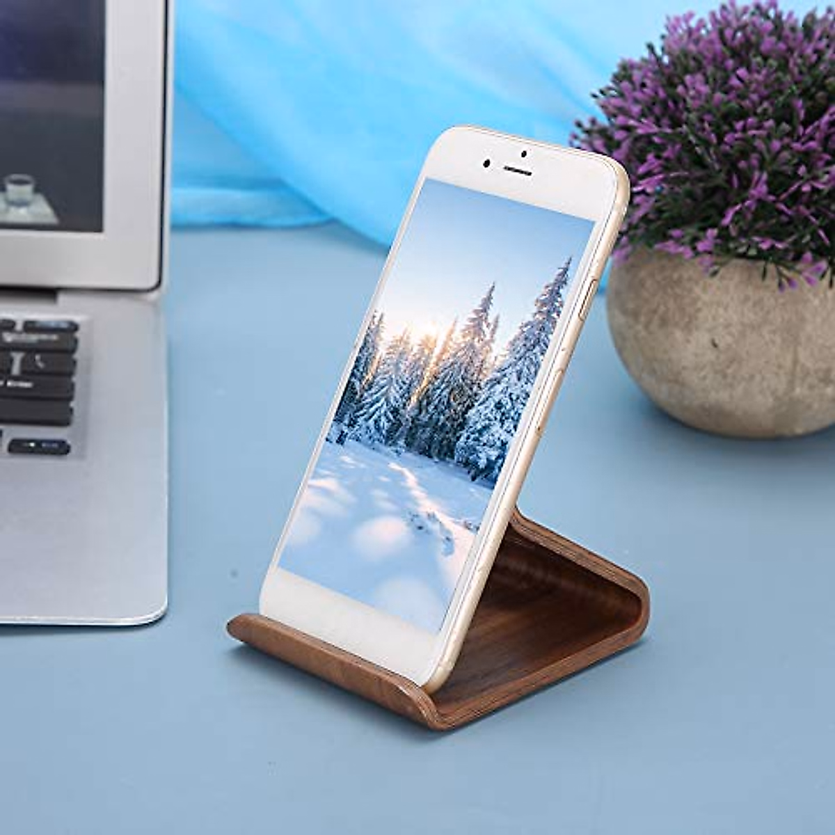 Rodipu Phone Holder, Wood Cell Phone Holder Stand for Cell Phone Holder, Cell Phone Holder Wood Tablet Holder(Walnut)