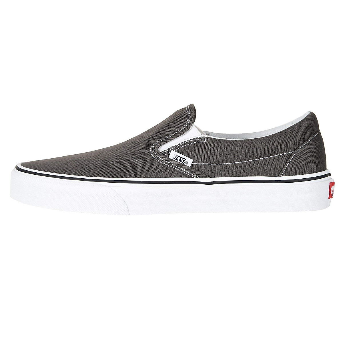 Vans Men's Classic Slip-On Core, Charcoal/White, Size 10.5