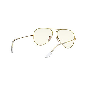 Ray-Ban RB3025 Classic Evolve Polarized Aviator Sunglasses, Gold/Clear to Grey Photochromic, 58 mm