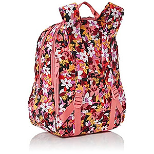 Vera Bradley Women's Cotton Campus Backpack, Rosa Floral - Recycled Cotton, One Size